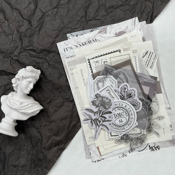 Black and White Journaling Stickers - Etsy