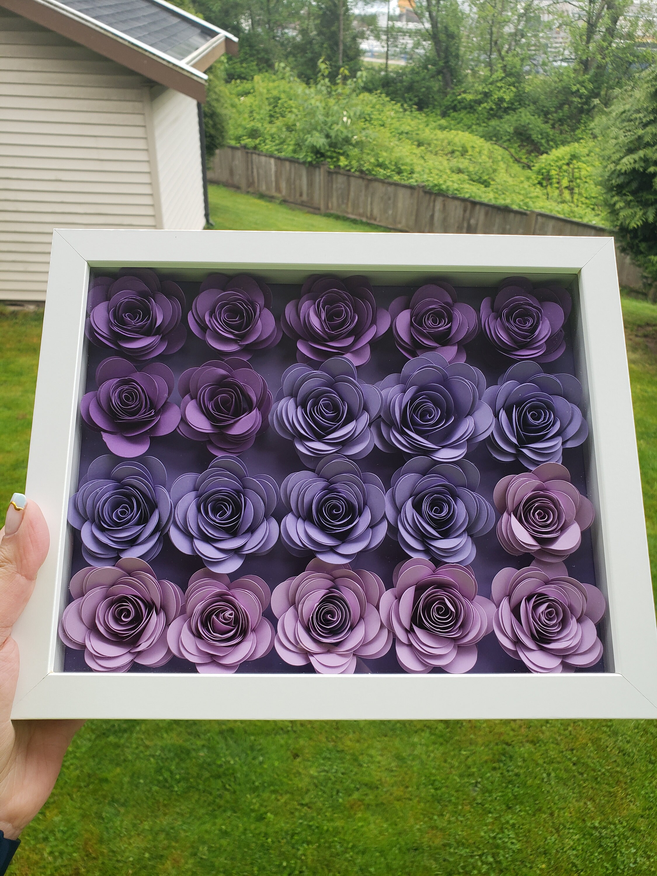 8x10 Paper Rose Shadow Box Customized Flower Box - Etsy