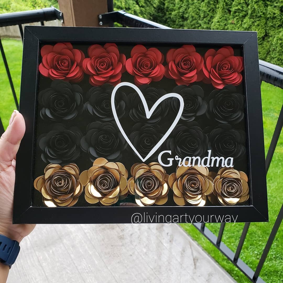 8x10 Paper Rose Shadow Box Customized Flower Box - Etsy