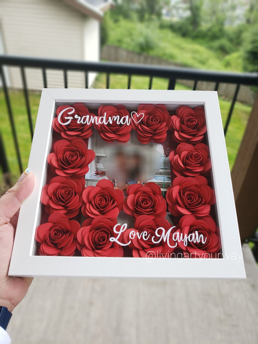 8x8 Photo Rose Shadow Box Love Valentine's Day - Etsy