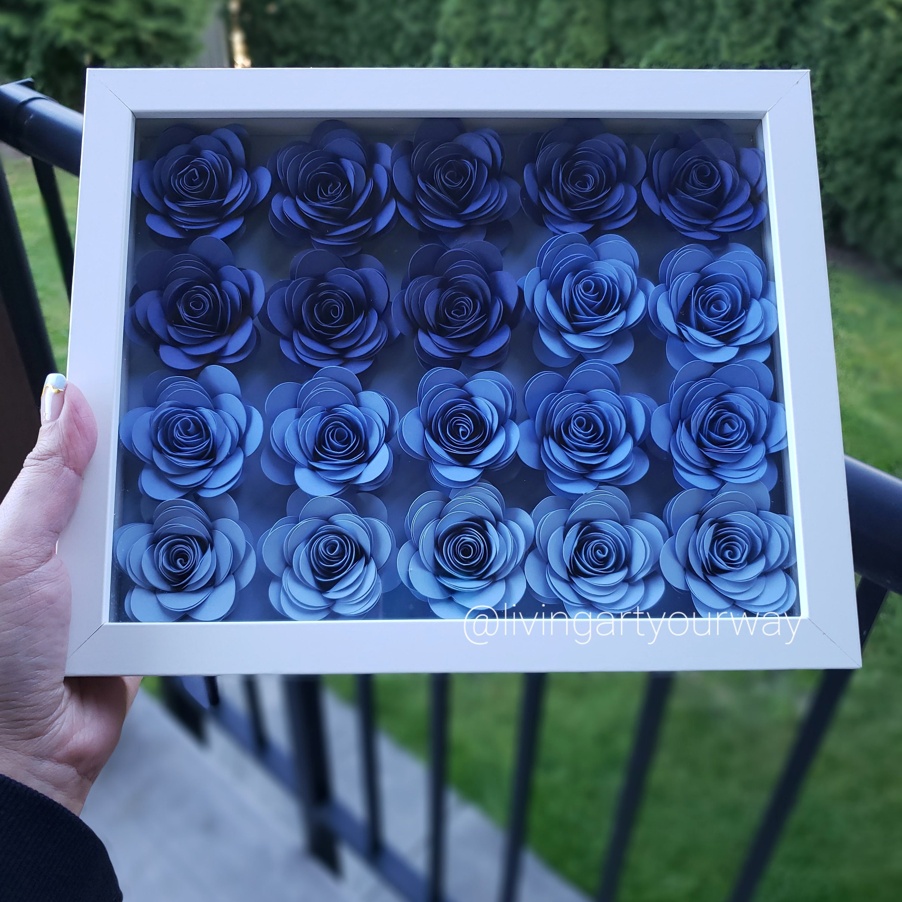 8x10 Paper Rose Shadow Box Customized Flower Box - Etsy
