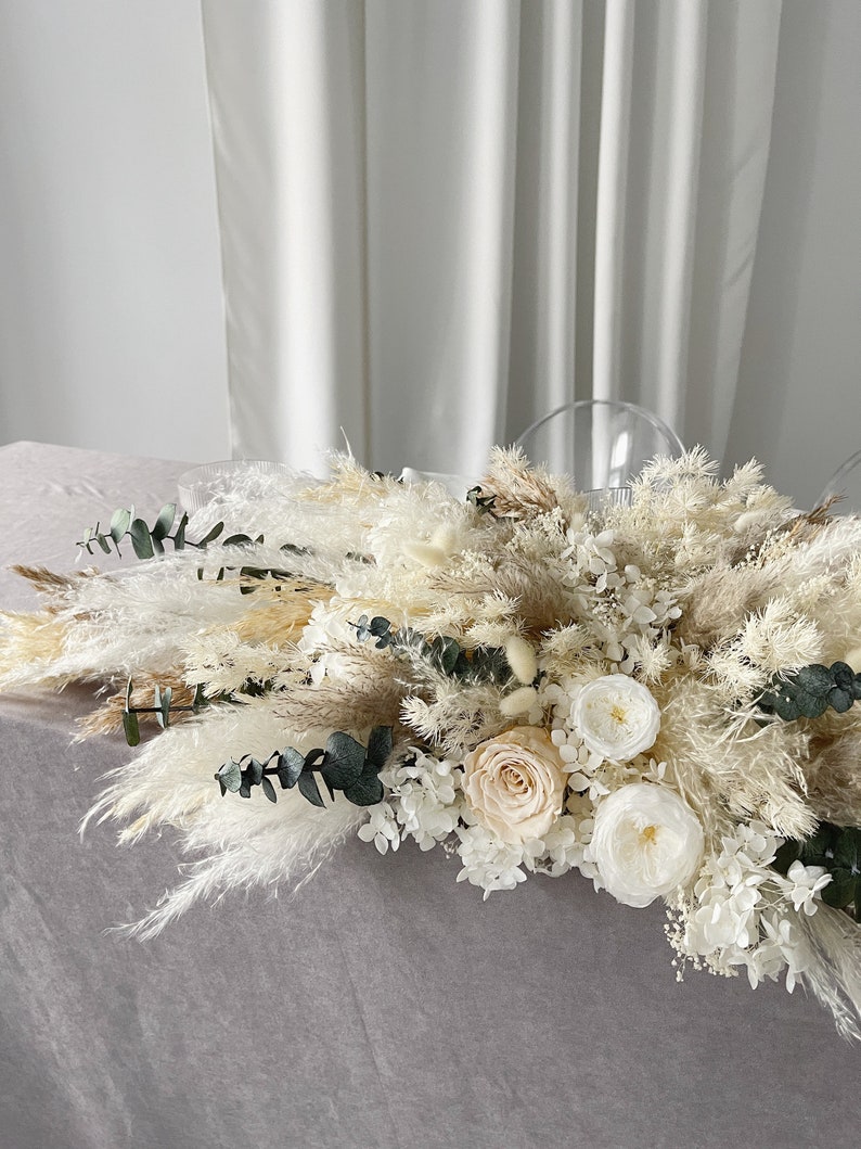 Sweetheart Table Floral Arrangement Dried Flowers Roses - Etsy