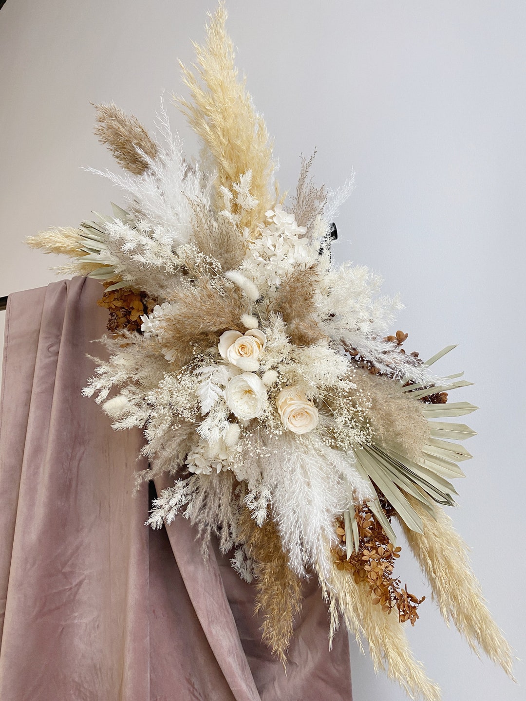 Wedding Flowers Arch Dried Flowers Pampas Grass Boho Wedding Decor ...