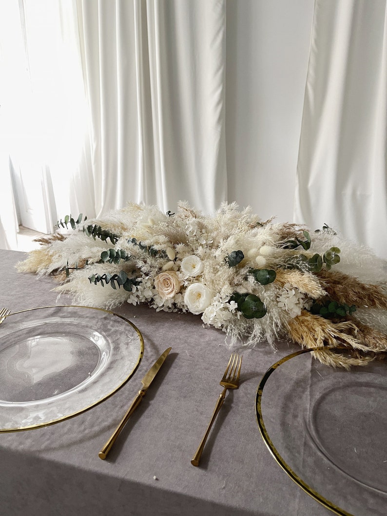 Sweetheart Table Floral Arrangement Dried Flowers Roses - Etsy