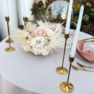 Sweetheart Table Floral Arrangement Dried Flowers Roses Wedding ...