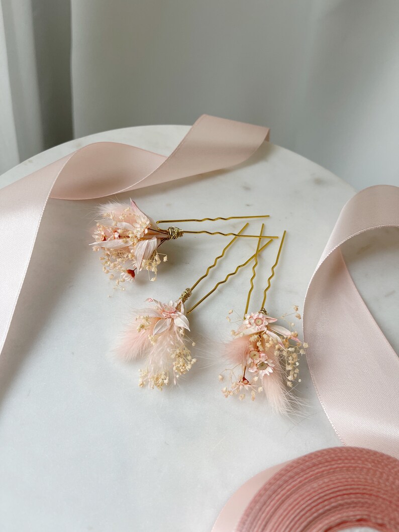 Boho Rustic Wedding Brida Hair Clips Bridesmaid Floral Clip - Etsy