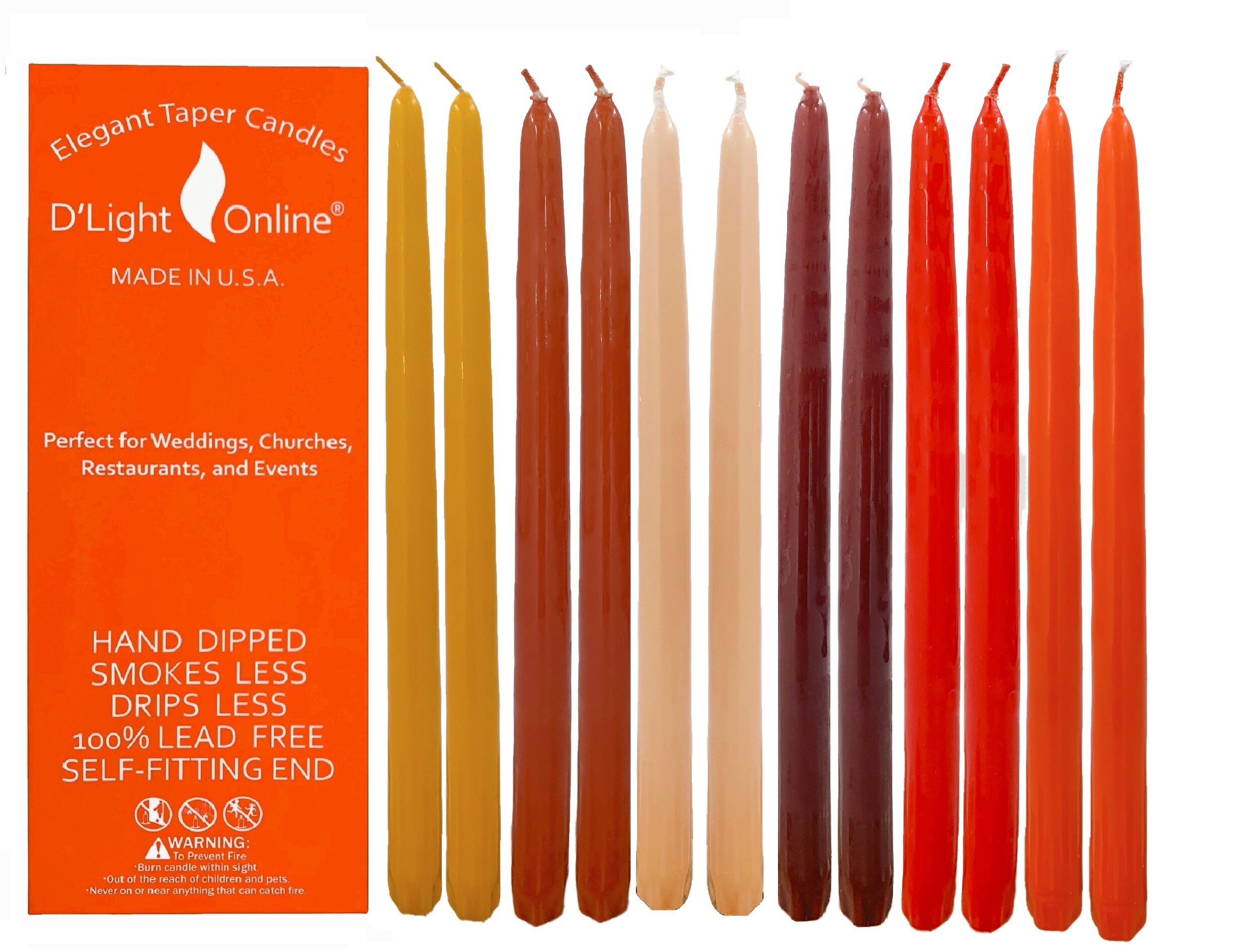 D'light Online Elegant Taper Candles Premium Quality - Hand-dipped ...