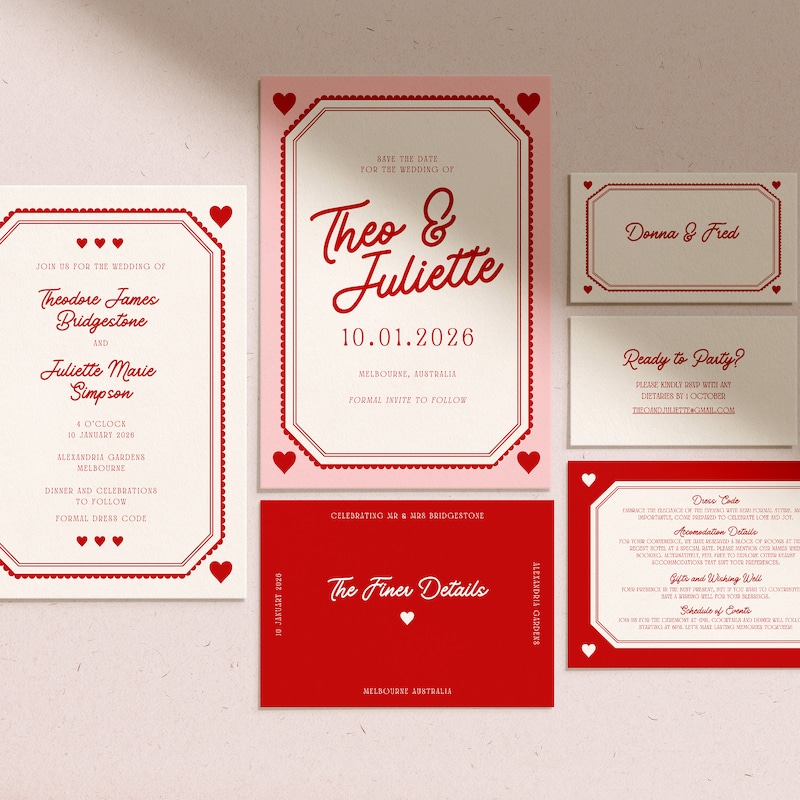 Retro Wedding Invite - Etsy