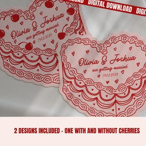 Vintage Heart Wedding Invitation Template | Digital Download | DIY ...