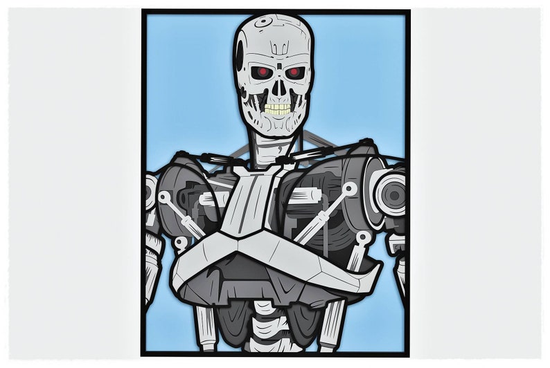 Killer Robot Layered Design for Cutting Cartoon Robot Vector - Etsy