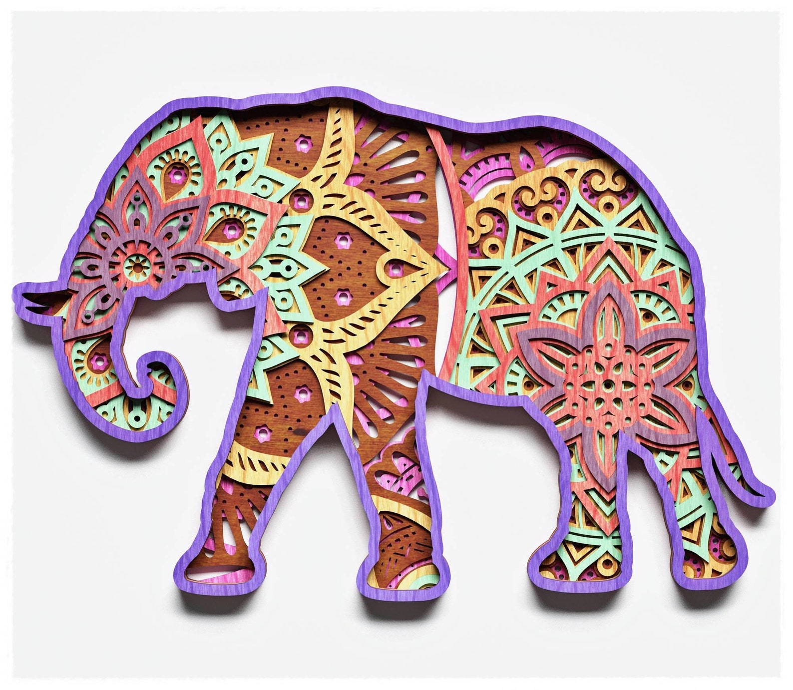 Elephant Mandala Layered Design for Cutting Elephant Mandala | Etsy