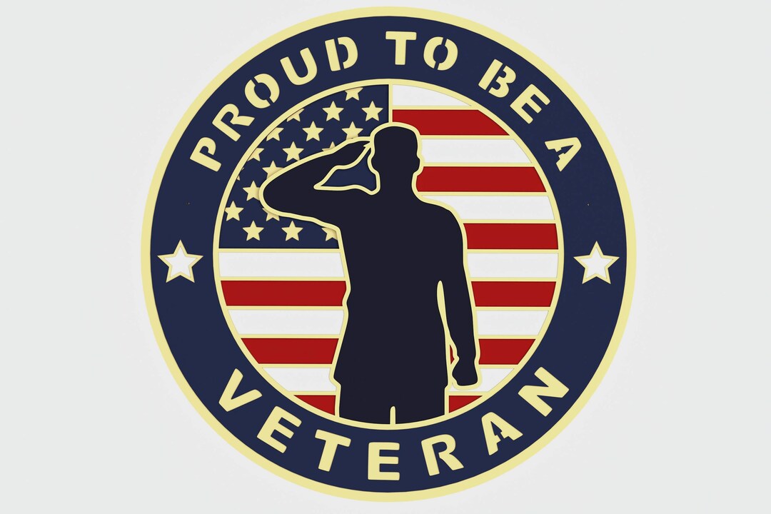 Veteran Layered Design for Cutting, Veteran Layered Vector File for ...