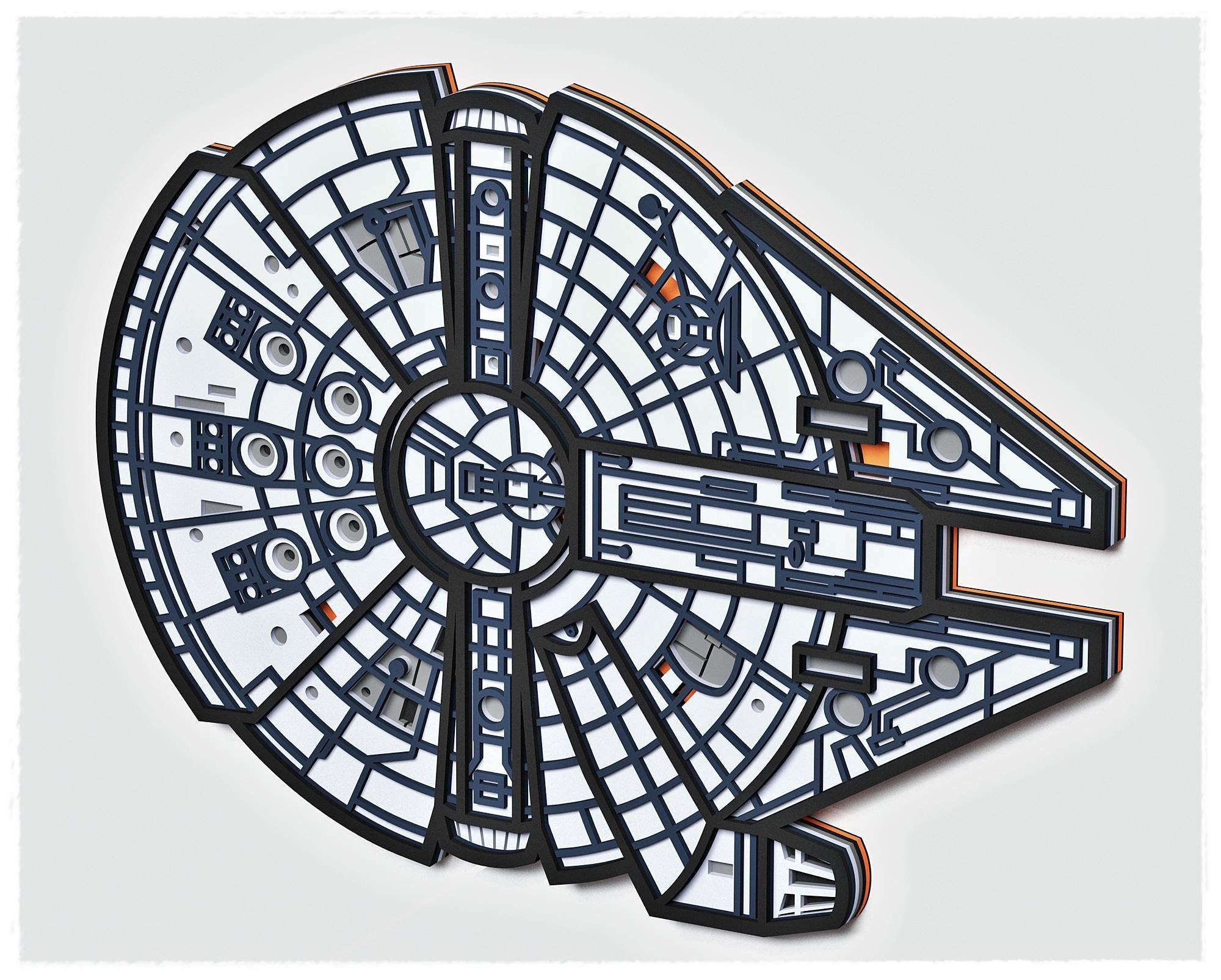 Spaceship Layered Design for Cutting Spaceship Vector File - Etsy