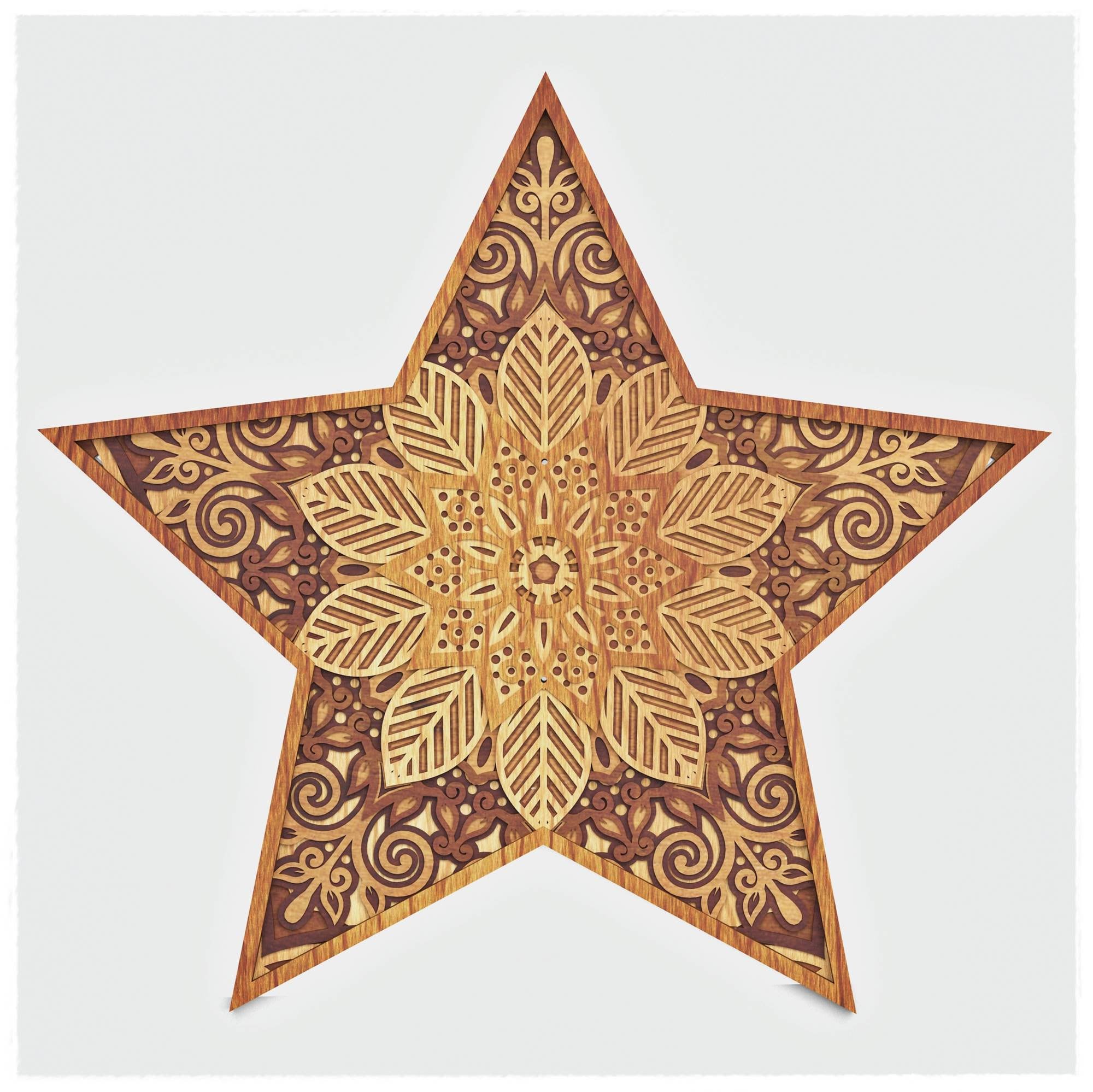 Star Mandala Layered Design for Cutting Star Mandala for | Etsy