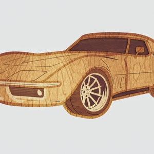 Retro Car Layered Design for Cutting, Vector File for Laser and Paper ...