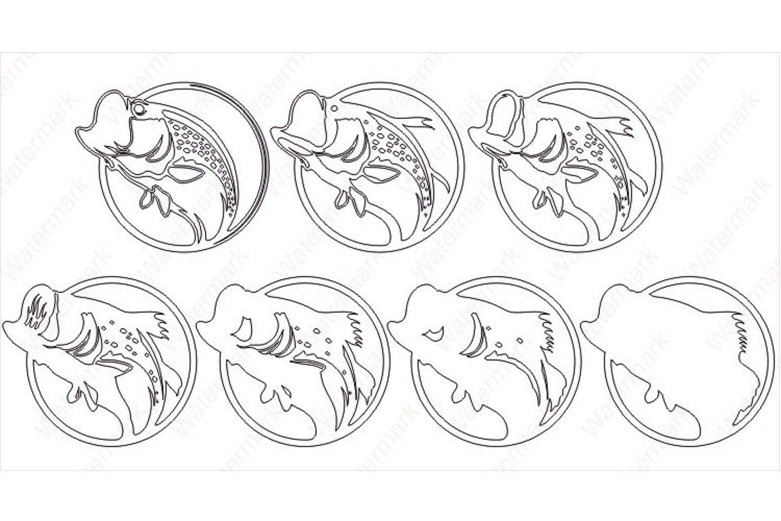 Bass Fish Layered Design for Cutting Bass Fish Mandala for | Etsy