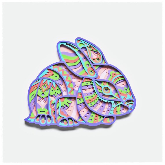 Rabbit Layered Design for Cutting Rabbit Files for Laser and | Etsy