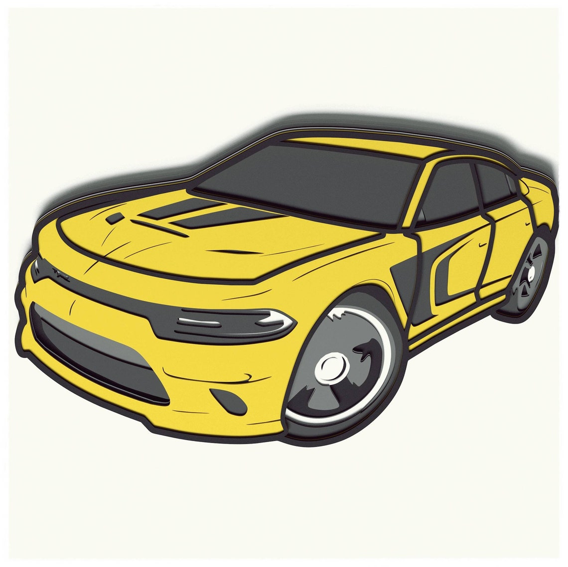 Sport Car Layered Design for Cutting Vector File for Laser | Etsy