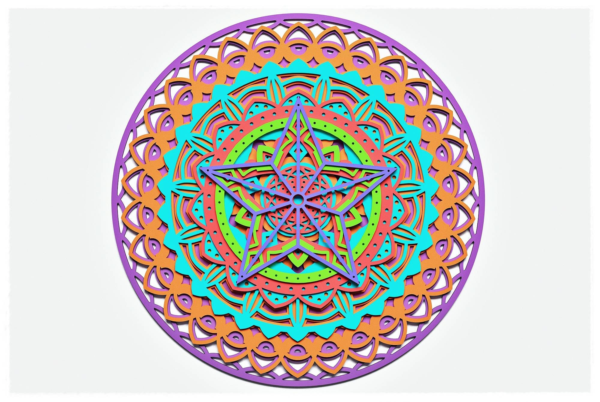 Mandala V8 Layered Design for Cutting, Classic Mandala for Laser and ...