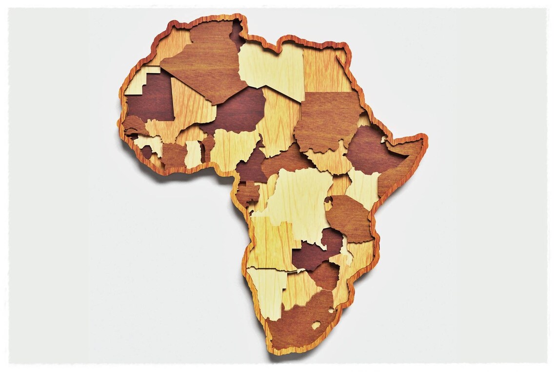 Africa Map Layered Design for Cutting Vector File for Laser | Etsy