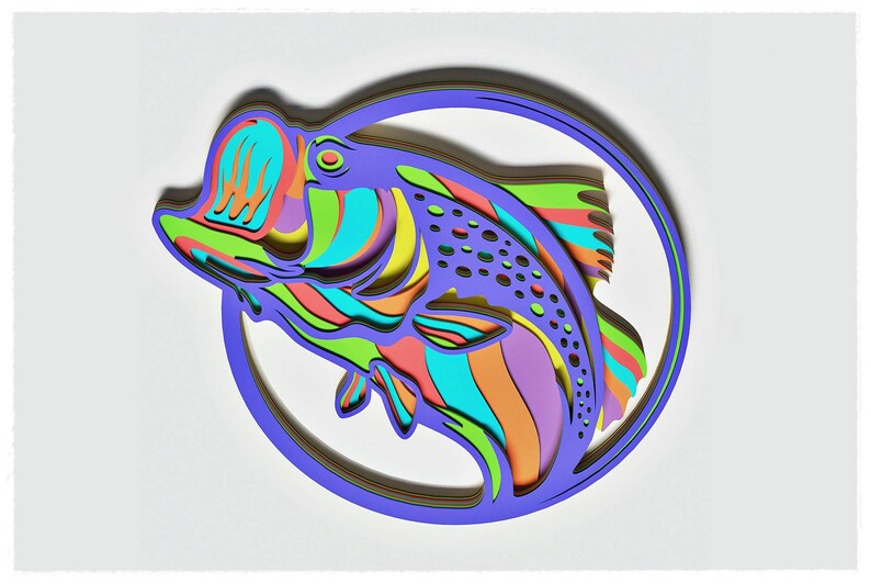 Bass Fish Layered Design for Cutting Bass Fish Mandala for | Etsy
