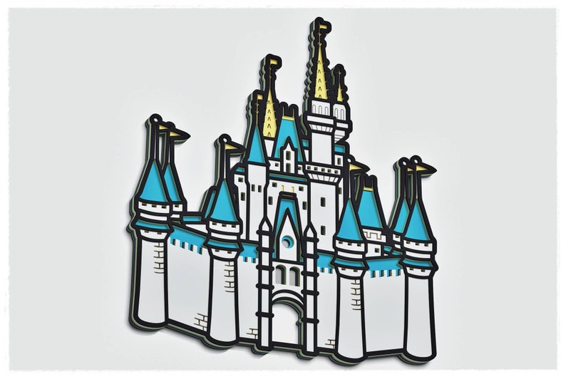 Castle Layered Design for Cutting Vector File for Laser and - Etsy