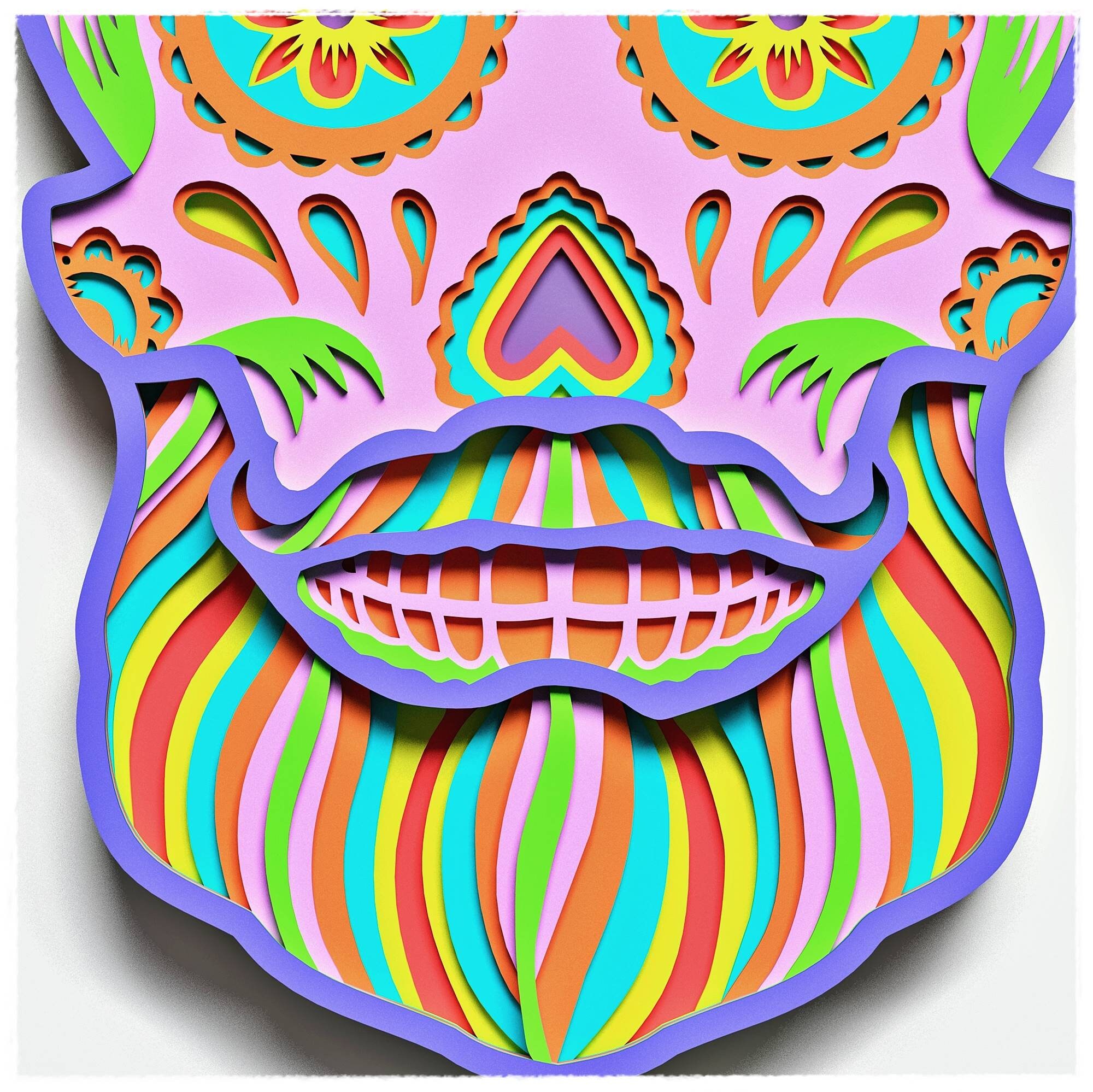 Sugar Skull V3 Layered Design for Cutting Sugar Skull Mandala - Etsy