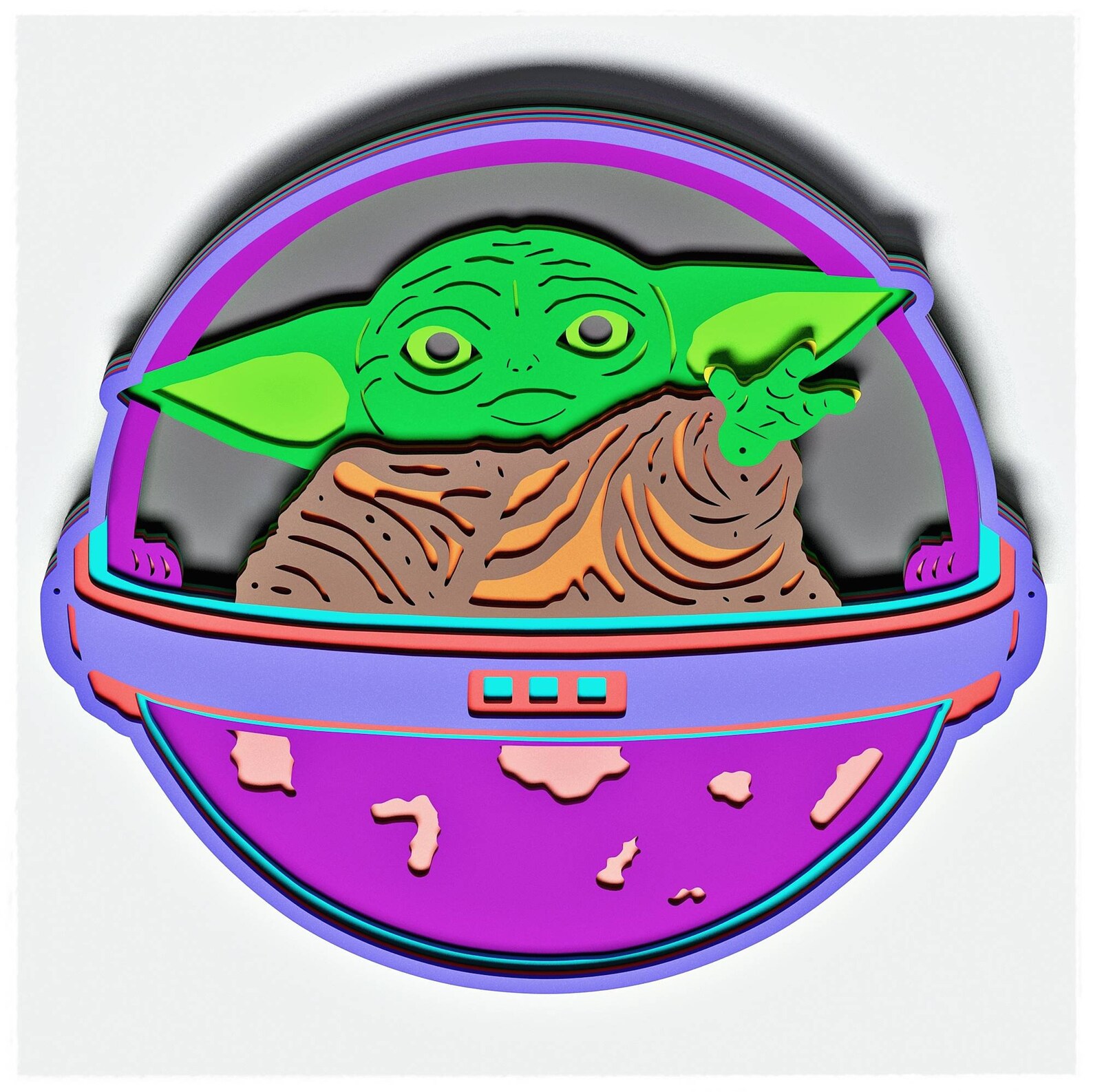 Green Alien Layered Design for Cutting, Green Alien Vector File for ...