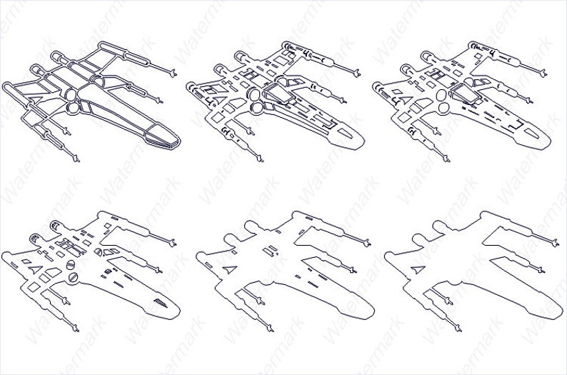 Spaceship Layered Design for Cutting, Spaceship Vector File for Laser ...