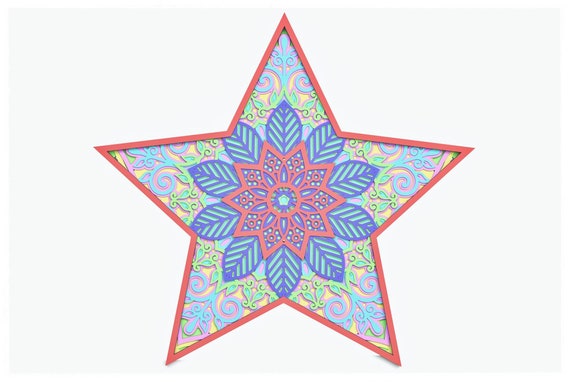 Star Mandala Layered Design for Cutting Star Mandala for | Etsy