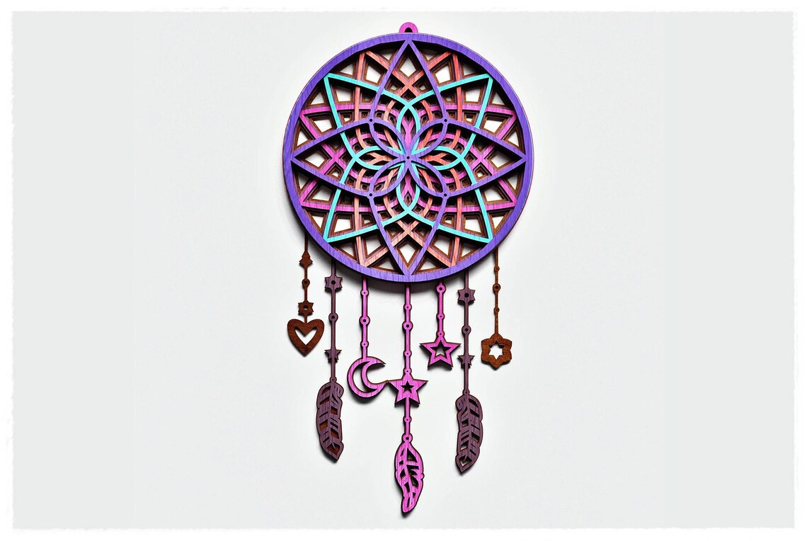 Dream Catcher Layered Design for Cutting, Dream Catcher Mandala for ...