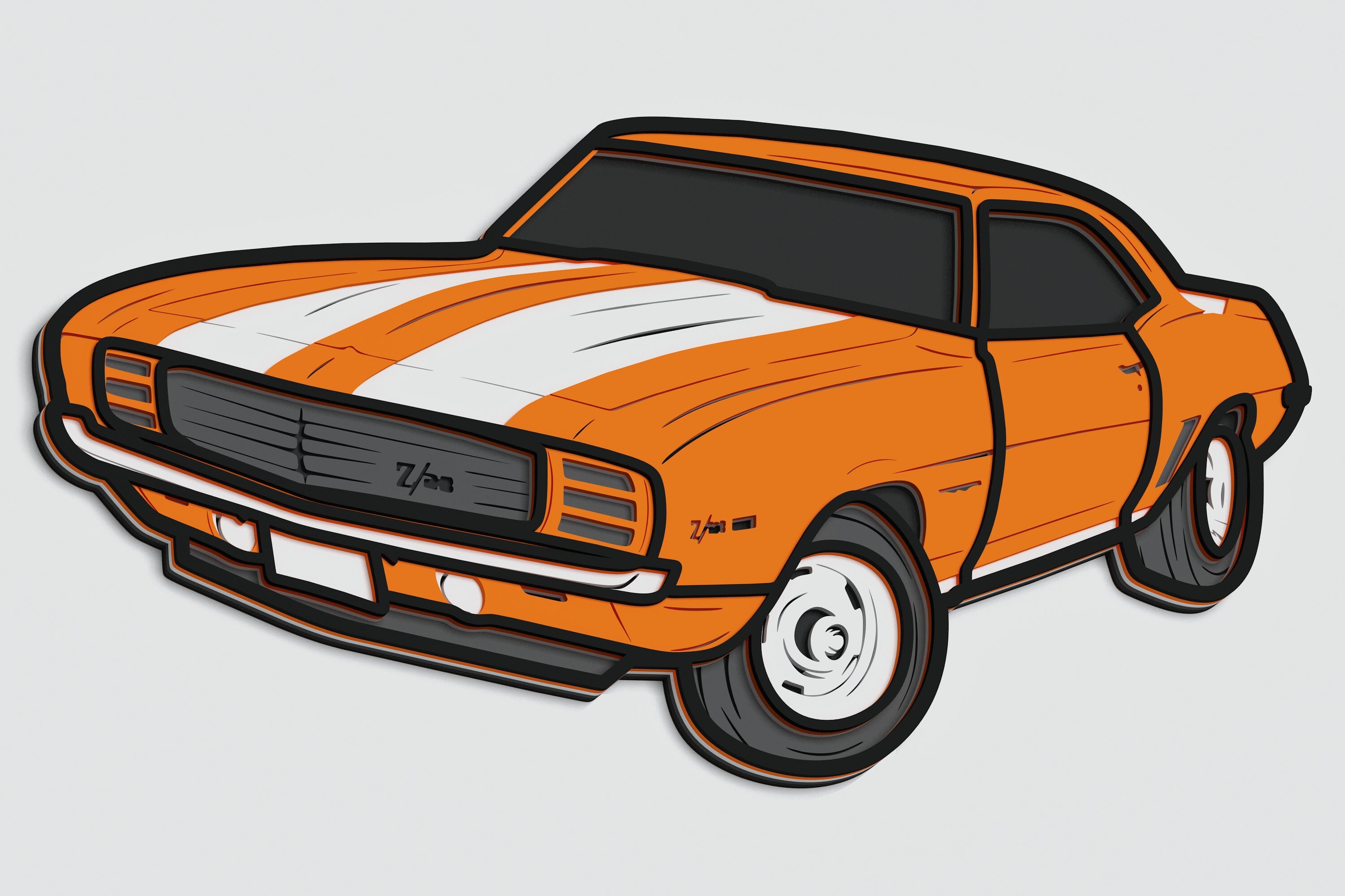 Retro Car Layered Design for Cutting Vector File for Laser | Etsy