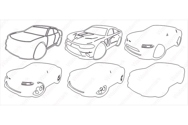 Sport Car Layered Design for Cutting Vector File for Laser | Etsy