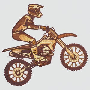 Motocross Layered Design for Cutting, Vector File for Laser and Paper ...