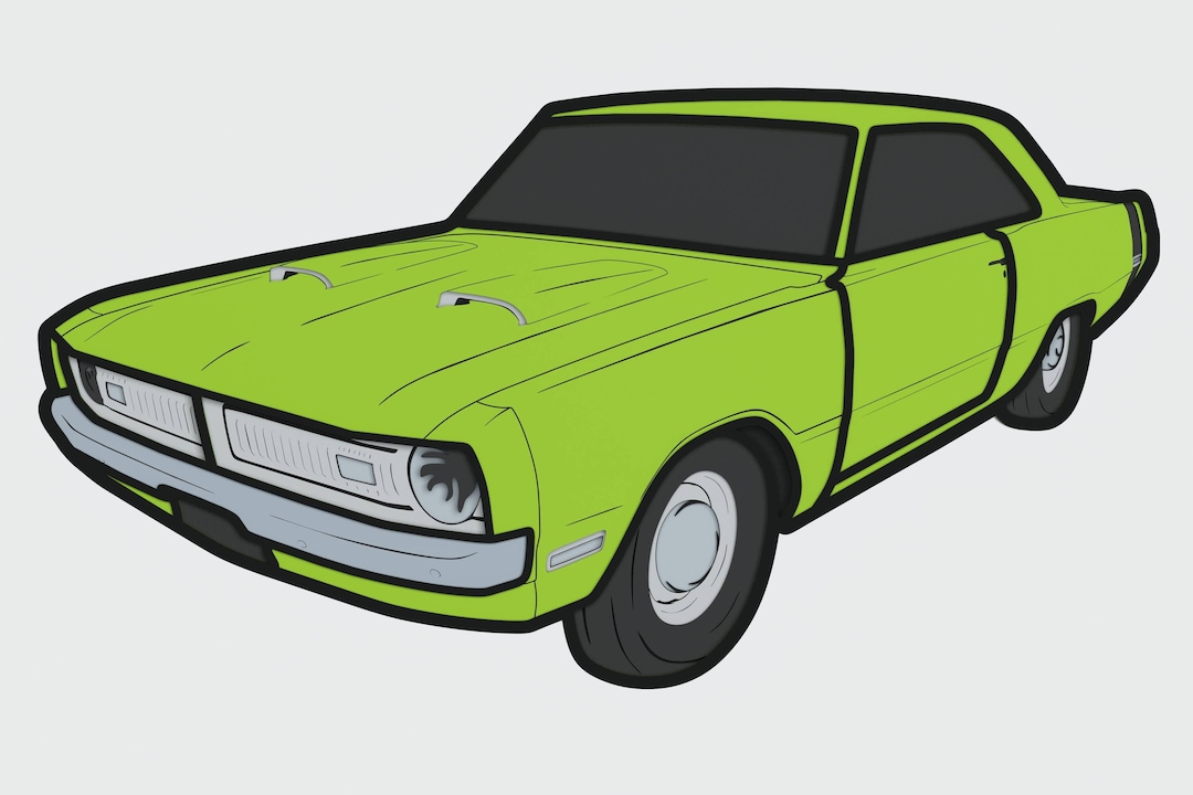 Retro Car Layered Design for Cutting, Vector File for Laser and Paper ...