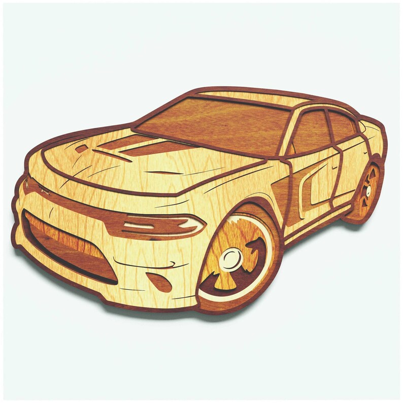 Sport Car Layered Design for Cutting Vector File for Laser - Etsy