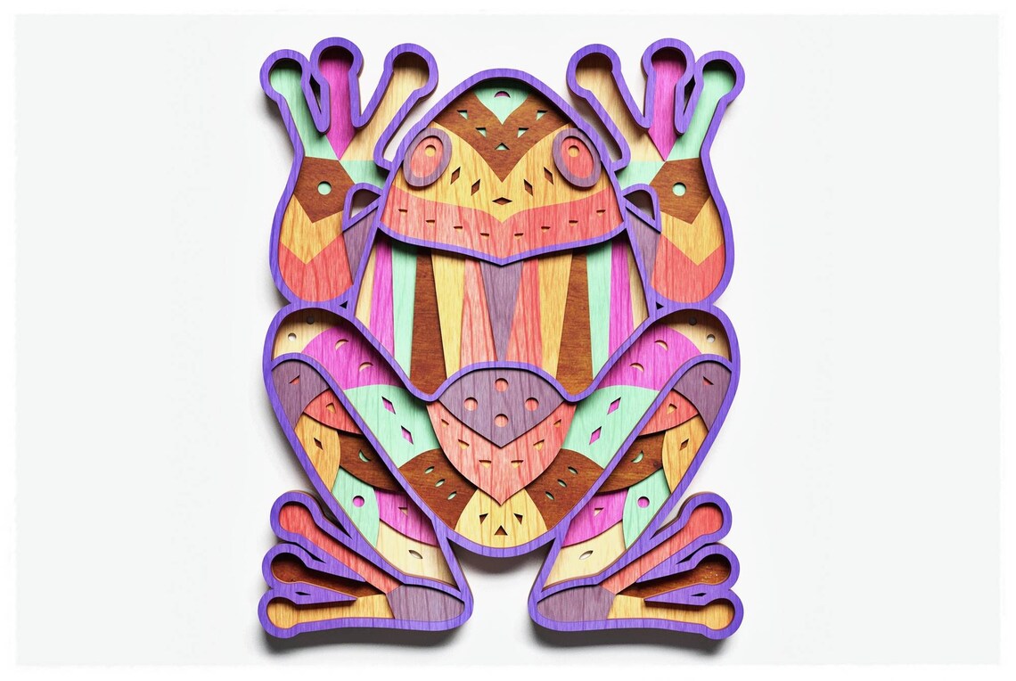 Frog Layered Design for Cutting, Frog Files for Laser and Paper Cut ...