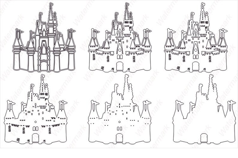 Castle Layered Design for Cutting Vector File for Laser and - Etsy