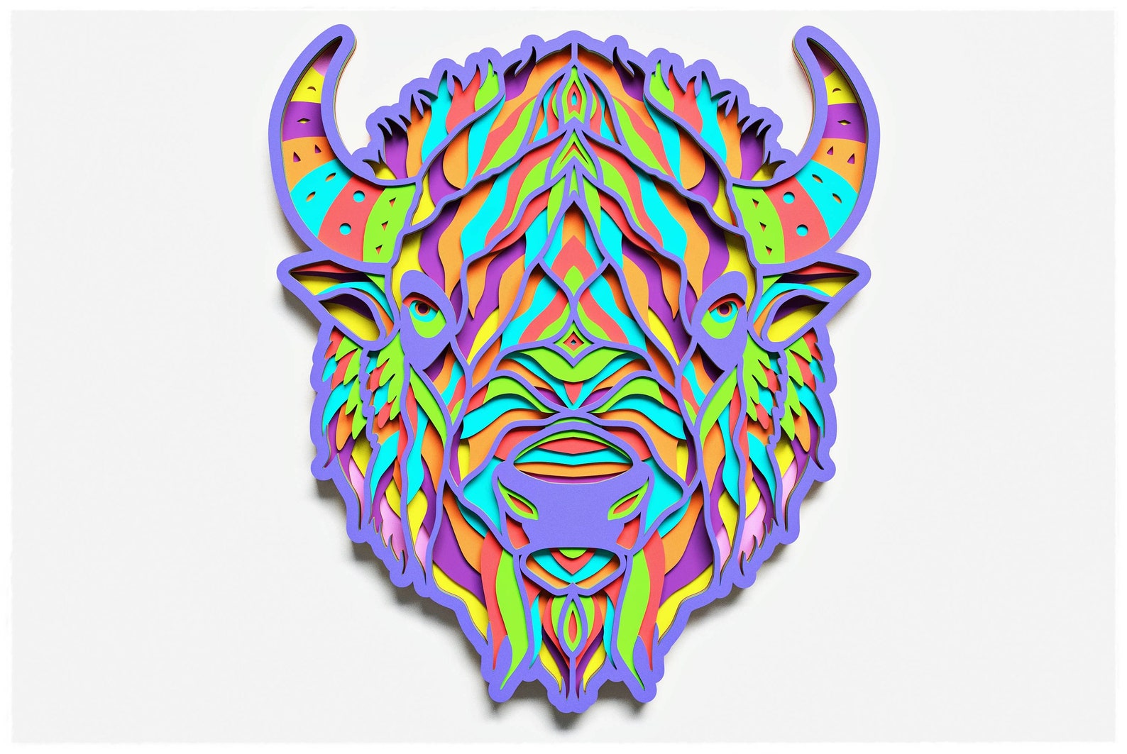Bison Head Layered Design for Cutting Vector File for Laser - Etsy
