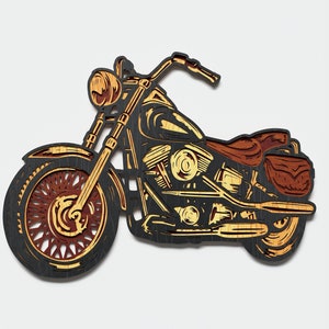 Motorcycle Layered Design for Cutting, Vector File for Laser and Paper ...