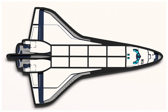 Space Shuttle Layered Design for Cutting Vector File for | Etsy
