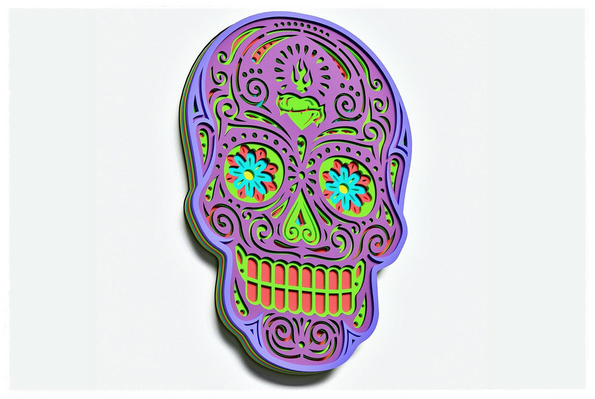Sugar Skull V4 Layered Design for Cutting Sugar Skull Mandala - Etsy
