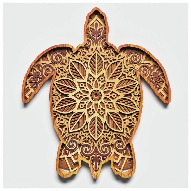 Turtle Mandala Layered Design for Cutting Turtle Mandala for | Etsy