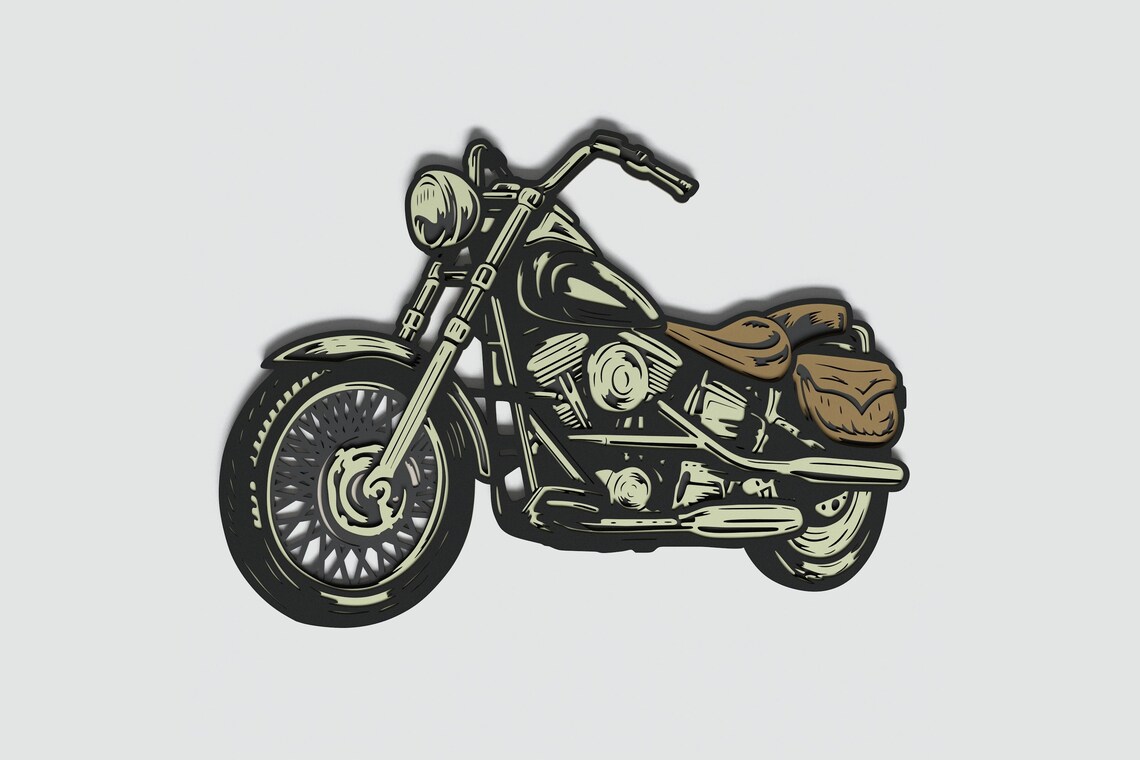 Motorcycle Layered Design for Cutting Vector File for Laser - Etsy