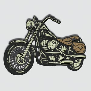 Motorcycle Layered Design for Cutting, Vector File for Laser and Paper ...