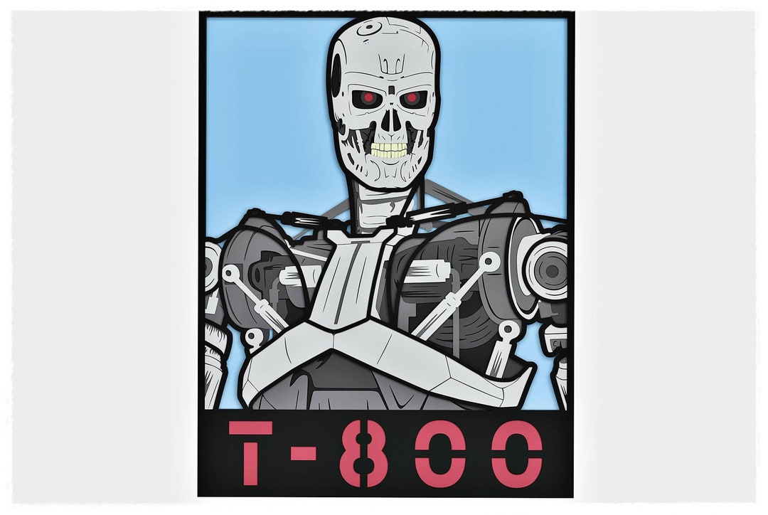 Killer Robot Layered Design for Cutting, Cartoon Robot Vector File for ...