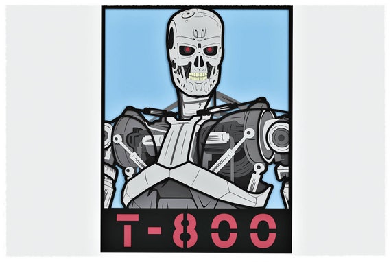 Killer Robot Layered Design for Cutting Cartoon Robot Vector - Etsy