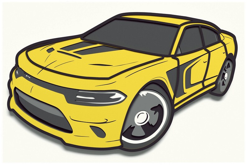 Sport Car Layered Design for Cutting Vector File for Laser - Etsy