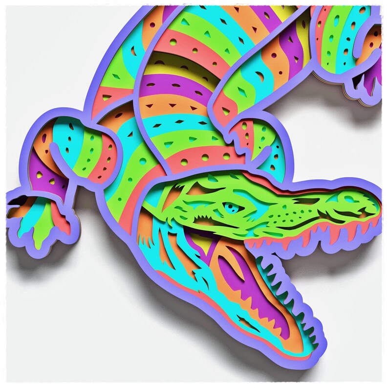 Alligator Layered Design for Cutting Alligator Files for | Etsy