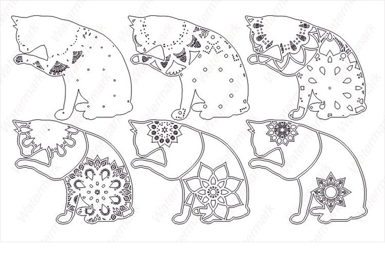 Cat Mandala Layered Design for Cutting Cat Mandala for Laser | Etsy